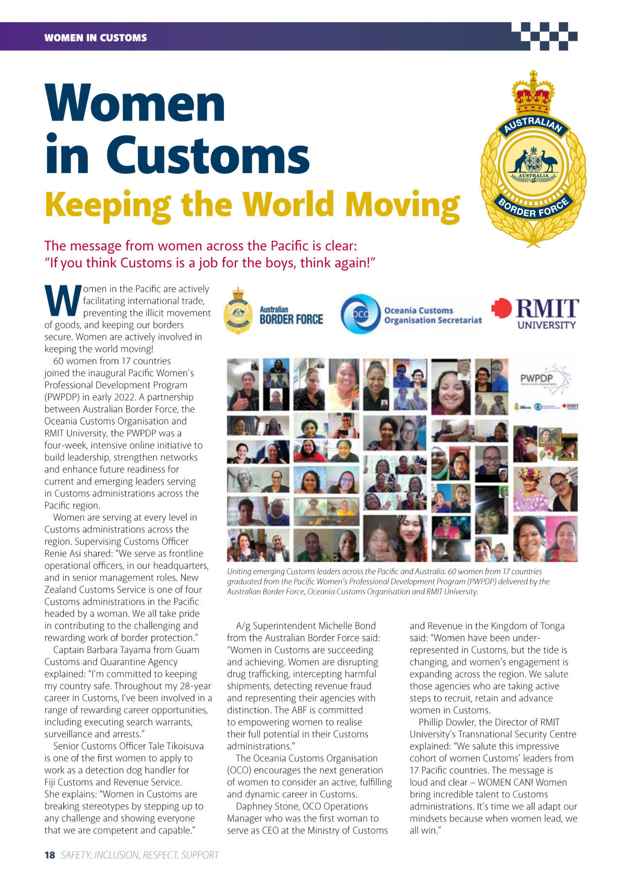ACWAP Journal edition 52 - PWPDP Article: WOMEN IN CUSTOMS – KEEPING ...